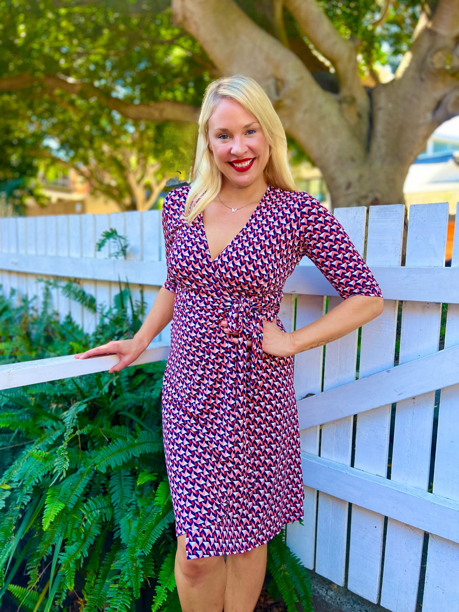 Airlie 3/4 Sleeve Wrap Dress – Rebecca Ruby