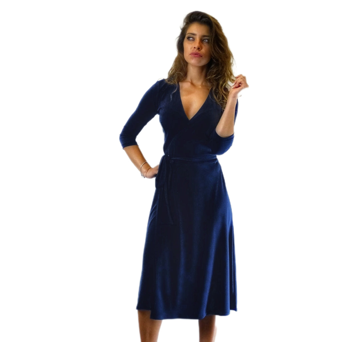 Navy Faux Wrap Dress – Rebecca Ruby