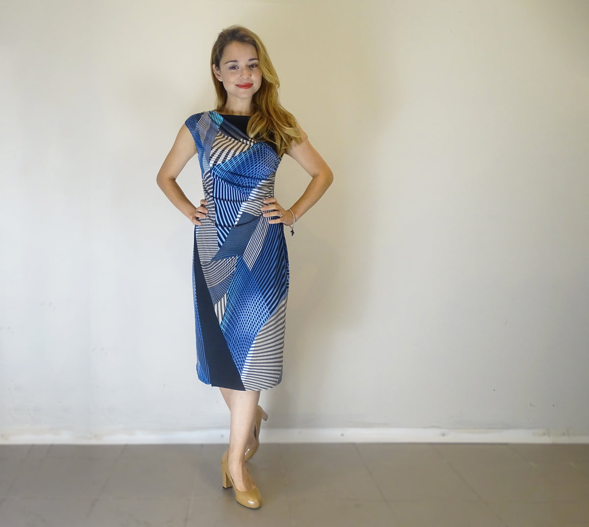 Hypno Spliced Boat Neck Dress – Rebecca Ruby