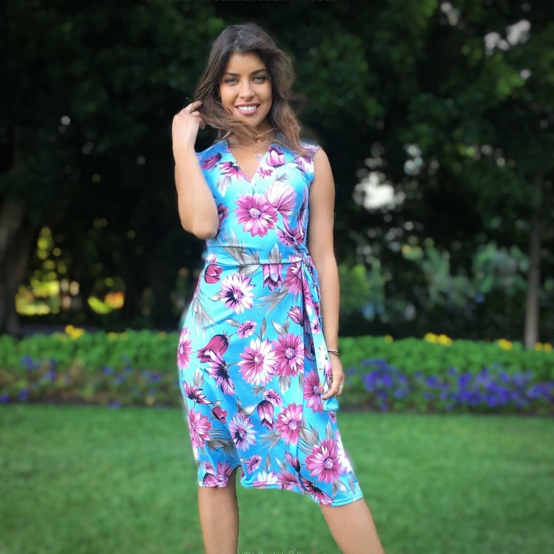 Tokyo Bloom Sleeveless Wrap Dress – Rebecca Ruby