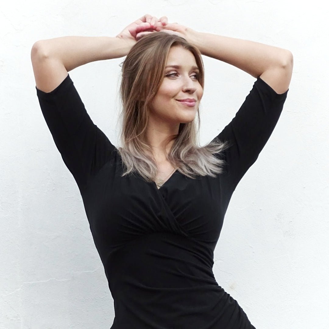 Black Ruched Dress – Rebecca Ruby