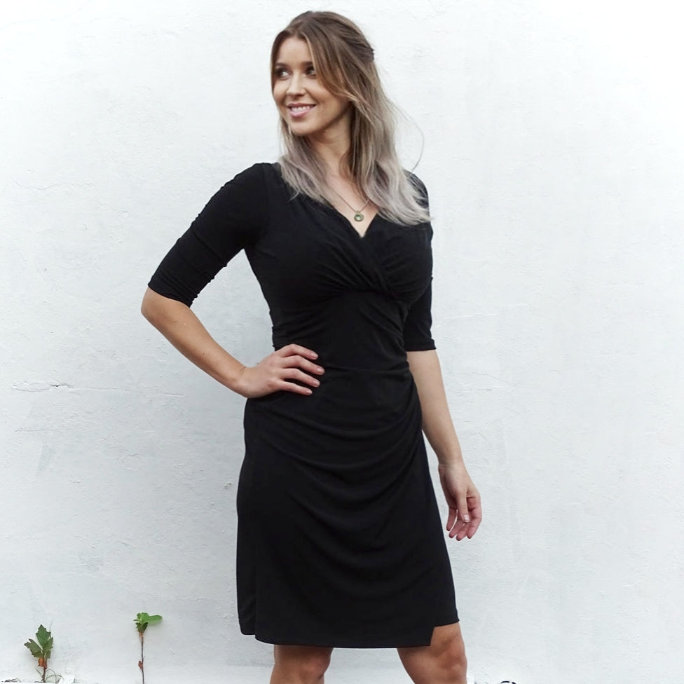 Black Ruched Dress – Rebecca Ruby